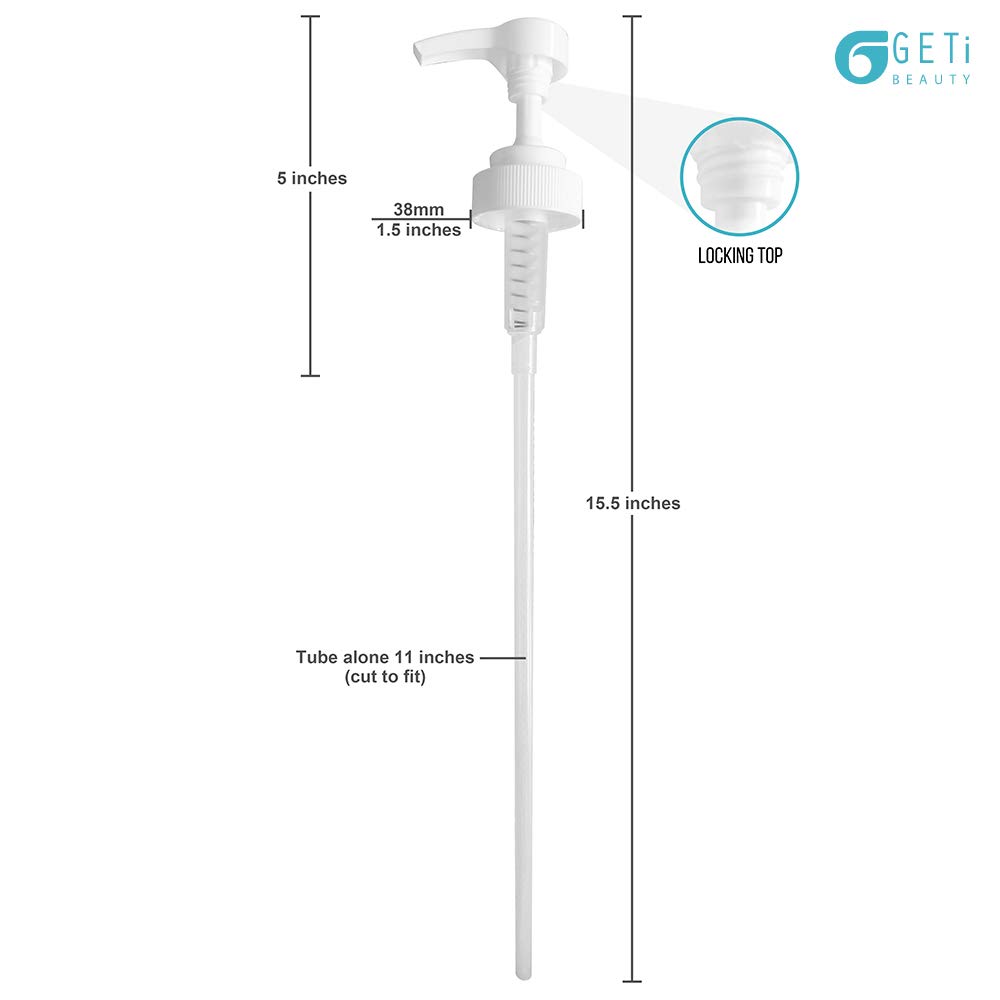 Universal Gallon Pump Dispenser 128 fl oz | Shampoo, Conditioner | Use on Liquids, Gels, Lotions | 4cc Output | by Geti Beauty ST | 2-Pack
