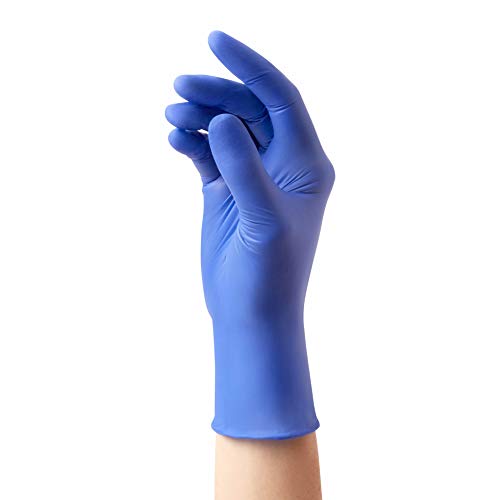 Medline MDS2586H SensiCare Silk Nitrile Exam Gloves, Disposable Gloves with Smartguard Film, Large, Blue (Pack of 250)