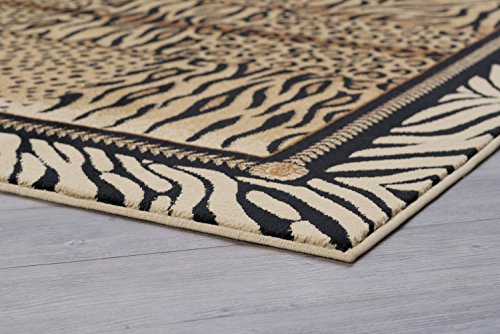 Savannah Contemporary Animal Beige Rectangle Area Rug, 8' x 10'