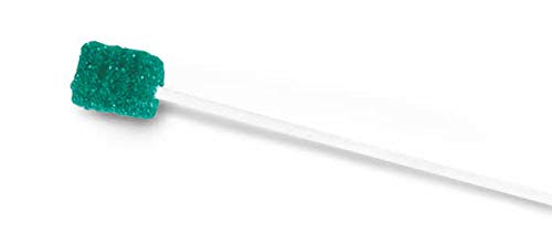 Medline Dentips Disposable Oral Swabsticks, Adult Mint Treated, Green, 500 Count