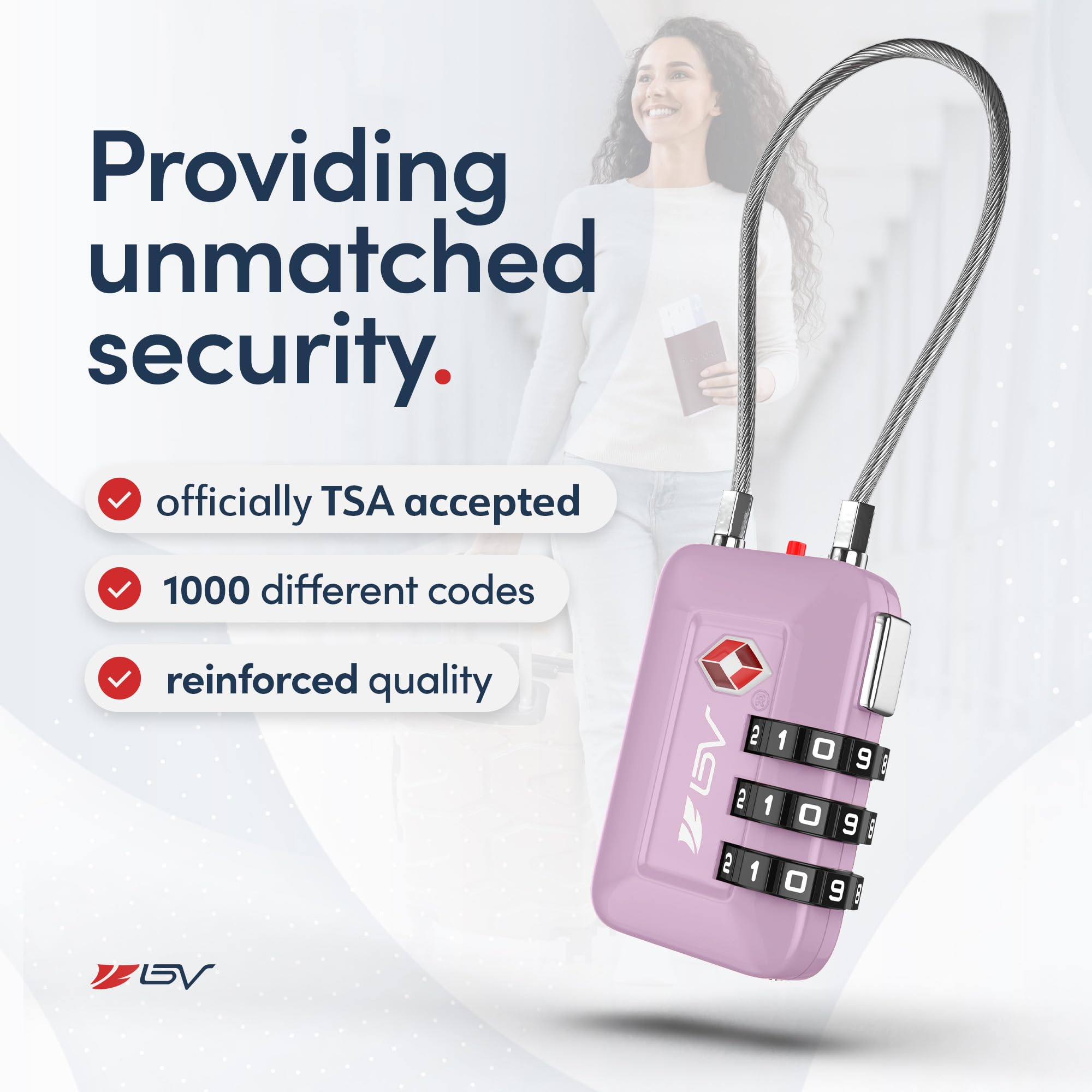 TSA Accepted Luggage Travel Lock, Set-Your-Own Combination Lock for School Gym Locker, Luggage Suitcase Baggage Locks, Filing Cabinets, Toolbox, Case (Purple, 2 Pack)