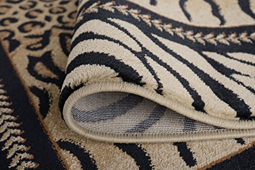 Savannah Contemporary Animal Beige Rectangle Area Rug, 8' x 10'