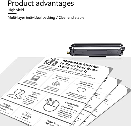 ALUMUINK Compatible TN225 Toner Cartridges High Yield Replacement for Brother TN225BK Black Toner Cartridge (2-Pack)