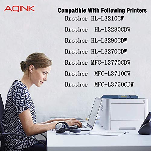 AQINK (with CHIP) Compatible Toner Cartridge Replacement for Brother TN-227 TN227 TN223 for Use in Brother MFC-L3750CDW HL-L3290CDW HL-L3210CW MFC-L3710CW MFC-L3770CDW HL-L3230CDW (BCMY,4-Pack)