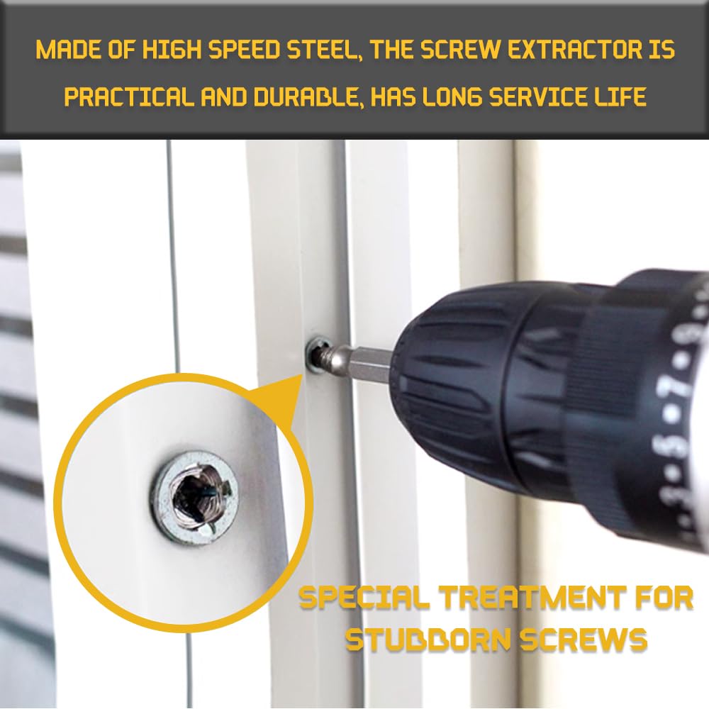 Damaged Screw Extractor Set- 6Pcs Double Head Drills with Storage Box, Screw Extractor Kit Made of Authentic 4341 Steel, Premium Stripped Screw Removal Tool for Easy Removal Rusted hardware- Samest