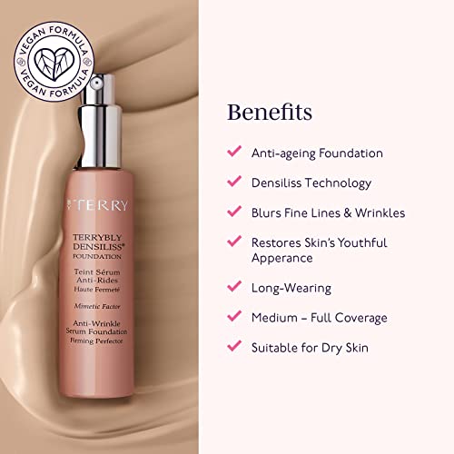 By Terry Terrybly Densiliss Foundation | Long Lasting Foundation | Anti Aging Solution | Medium Peach | 30ml (1.01 Fl Oz)