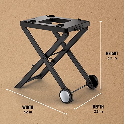 Ninja XSKSTAND Woodfire Collapsible Outdoor Grill Stand, Compatible with Ninja Woodfire Grills (OG700 Series), Foldable, Side Utensil Holder, Weather-Resistant, Black