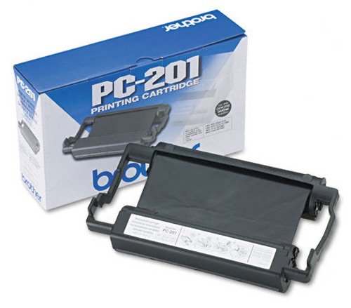Brother Genuine Brand Name, OEM PC201 (PC-201) Black Thermal Transfer Fax Print Cartridge with Ribbon (450 YLD)