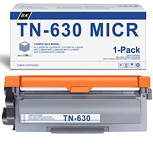 Hydr (Black,1-Pack) Compatible TN-630 MICR Toner Cartridge Replacement for Brother TN630 HL-L2300D HL-L2305W HL-L2315DW Printer Toner Cartridge