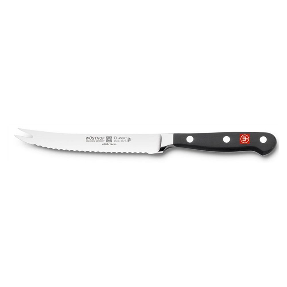 Wusthof Classic Tomato Knife, One Size, Black, Stainless Steel