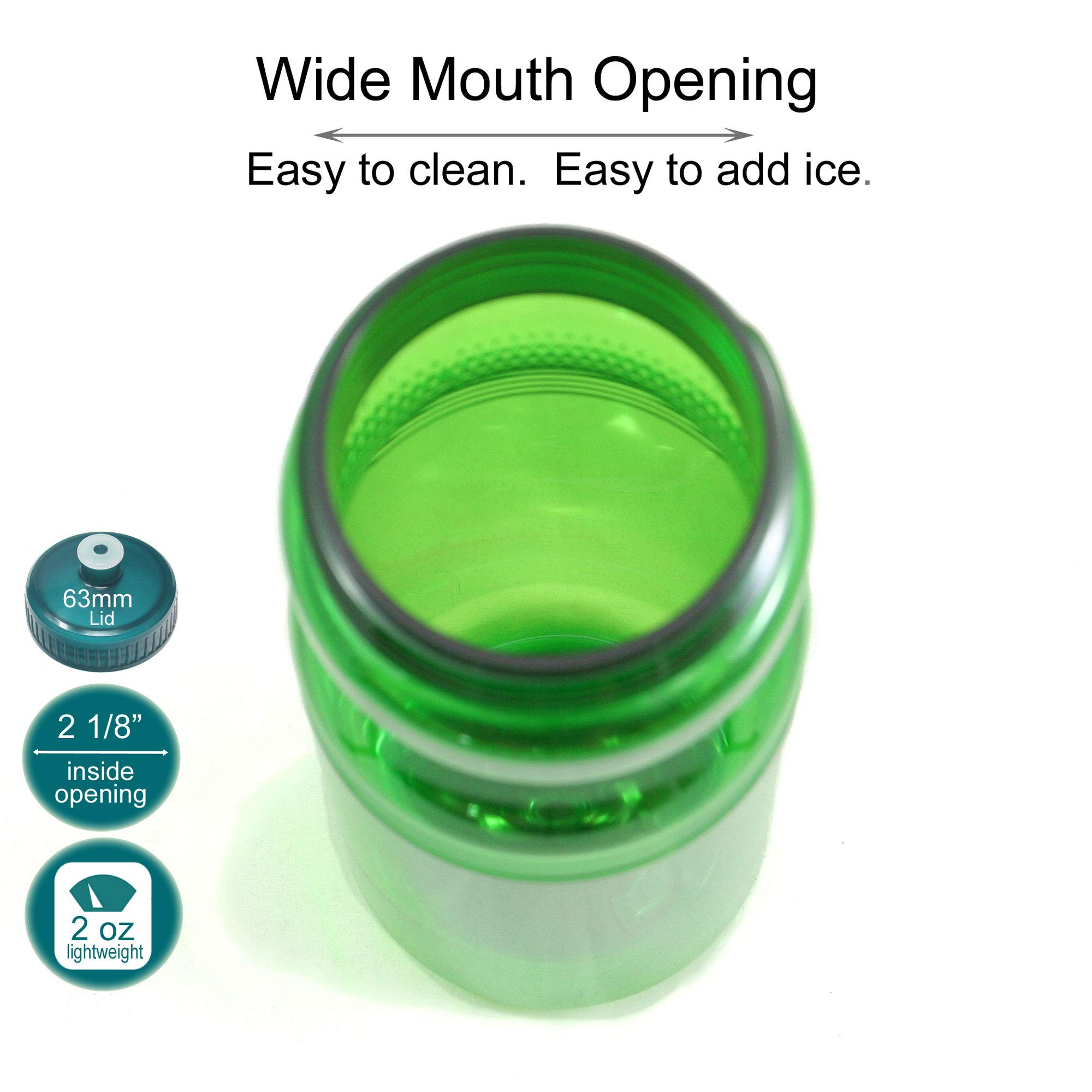 Rolling Sands 24 Ounce BPA-Free Green/Green Plastic Water Bottles, Set of 10, Made in USA