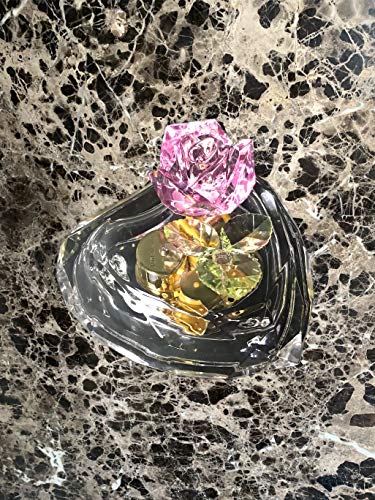 UTowels Mechanical Wind-up Music Box with LED Lights Transparent Acrylic Melody Castle in The Sky Carrying You (Heart & Pink Rose)