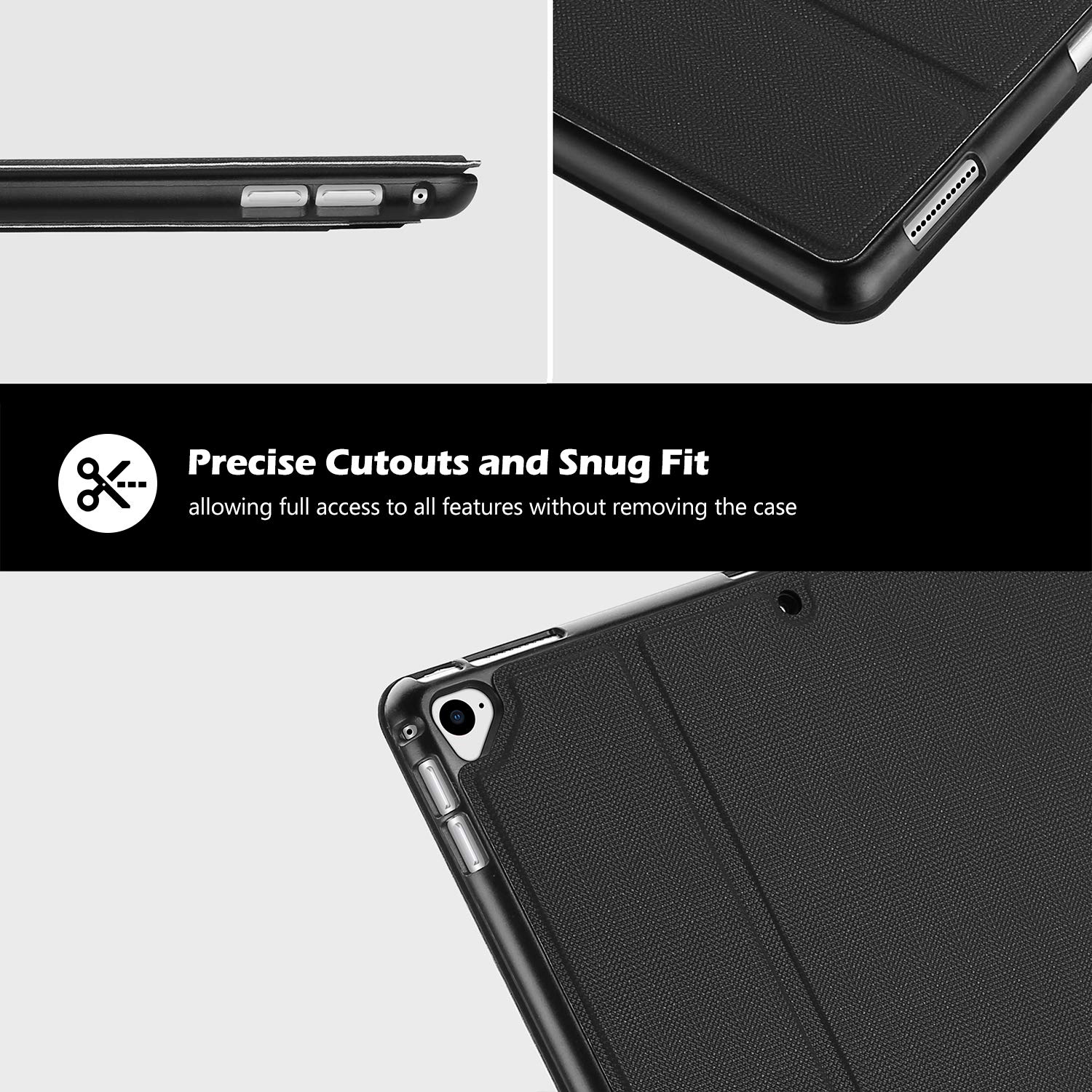 ProCase Cover for iPad Pro 12.9 2017/2015 (Old Model, 2nd & 1st Gen), Slim Stand Protective Folio Case Smart Cover for iPad Pro 12.9 Inch 2nd Gen 2017 / iPad Pro 12.9 Inch 1st Gen 2015 -Black