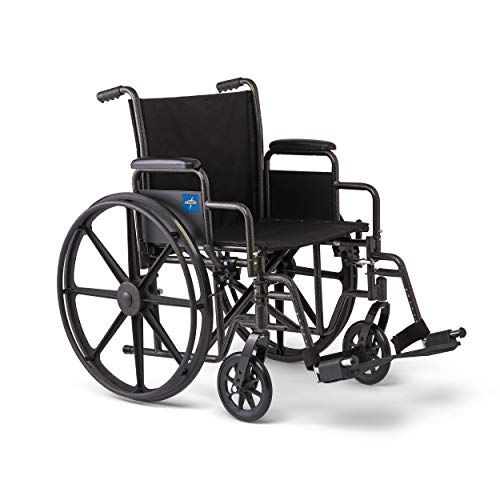 Medline Wheelchair, Desk-Length Arms and Swing-Away Leg Rests, 18" x 16" Seat (W x D)