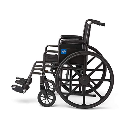 Medline Wheelchair, Desk-Length Arms and Swing-Away Leg Rests, 18" x 16" Seat (W x D)
