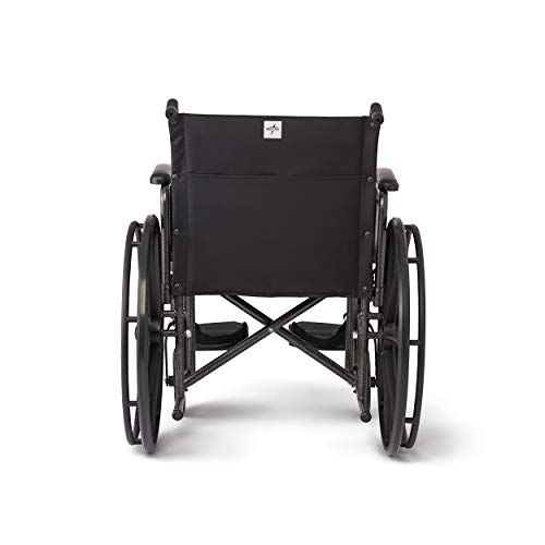 Medline Wheelchair, Desk-Length Arms and Swing-Away Leg Rests, 18" x 16" Seat (W x D)