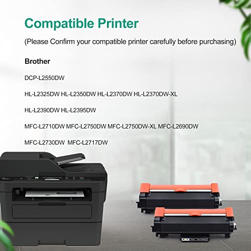 JMLCOLORS Compatible Brother TN760 Toner Replacement for High Yield TN-760 TN-730 TN760 TN730 Cartridges Work for DCP-L2550DW MFC-L2710DW HL-L2390DW HL-L2370DE MFC-L2750DW MFC-L2730DW Printer (2-Pack)