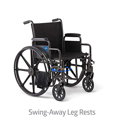 Medline Wheelchair, Desk-Length Arms and Swing-Away Leg Rests, 18" x 16" Seat (W x D)