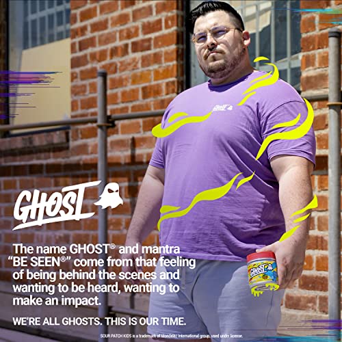 GHOST Gamer: Energy and Focus Support Formula - 40 Servings, Sour Patch Kids Blue Raspberry - Brain-Boosting Nootropics & Natural Caffeine for Attention, Accuracy & Reaction Time - Vegan, Gluten-Free