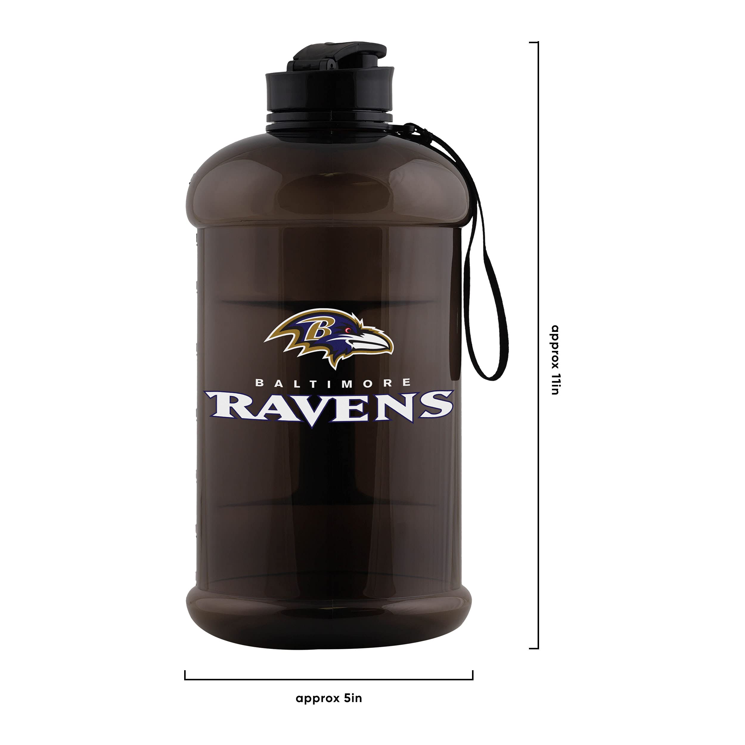 FOCO Baltimore Ravens NFL Large Team Color Clear Sports Bottle
