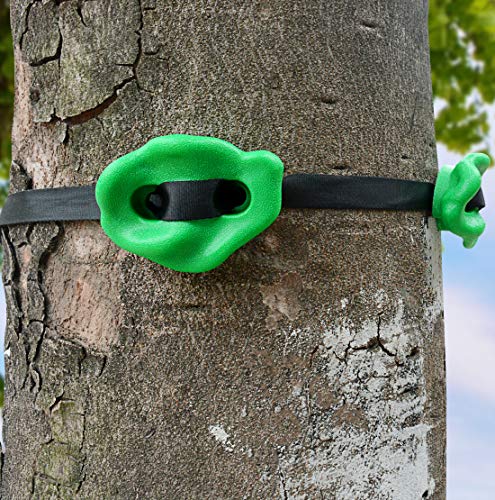 TOPNEW 12 Ninja Tree Climbing Holds for Kids Climber, Adult Climbing Rocks with 6 Ratchet Straps for Outdoor Ninja Warrior Obstacle Course Training