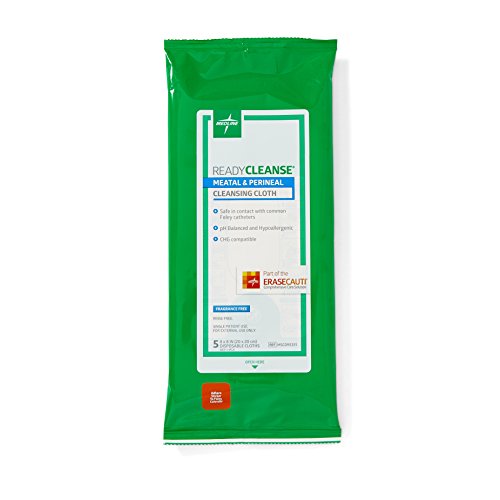 Medline Readycleanse Meatal and Perineal Cleansing Cloth, Fragrance Free, Hypoallergenic, 8" x 8", 5 Count (Pack of 30)