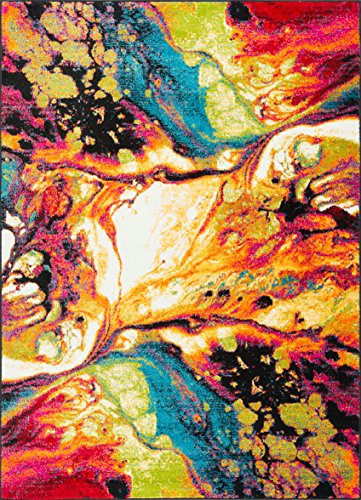 Soleil Contemporary Abstract Multi-Color Rectangle Area Rug, 8' x 10'