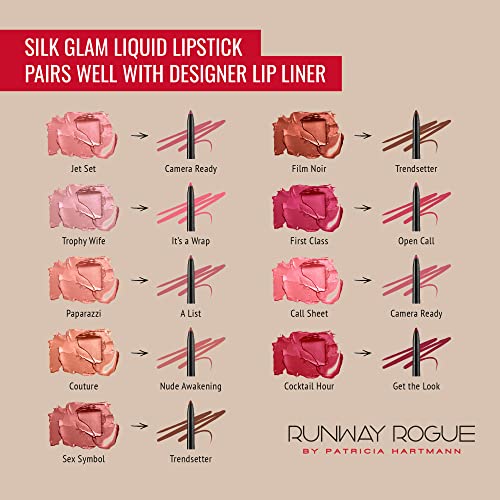 Runway Rogue Silk Glam Liquid Lipstick, Long-Wear Pale-Pink Liquid Lipstick, Trophy Wife