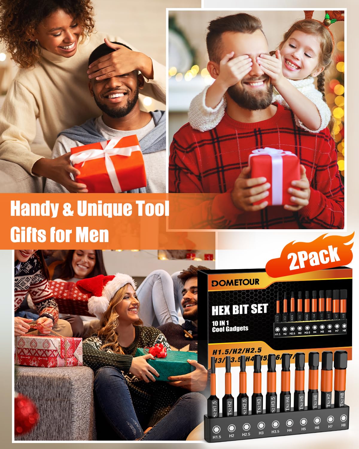 Buy Two Save More-Tools Impact Socket Adapter Set: Christmas Stocking Stuffers for Men Adults Dad and Mens Stocking Stuffers Impact Hex Head
