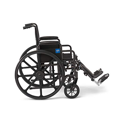 Medline Wheelchair, Swing-Back Desk-Length Arms And Elevating Leg Rests, 18" x 16" Seat (W x D)