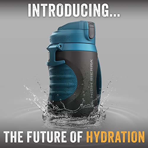 High Sierra, [2 PACK BPA FREE, 64 OZ Insulated Water Jug, [Silicone Spout – NO MORE TEETH BUMPS] Built-in Fence Anchor, Keeps Iced Water Cold for Hours, EXTRA LARGE Sports Bottle with 1.89L Capacity