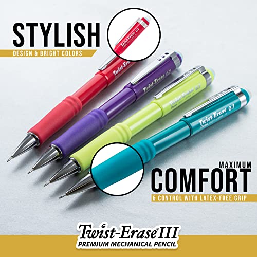 Pentel Twist-Erase III Mechanical Pencil with Lead and Eraser Refills (QE517LEBP)