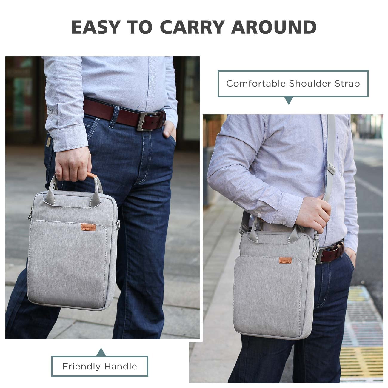 NIDOO Laptop Shoulder Bag for 13" MacBook Pro M2 M1 / 13.6" MacBook Air M2 / 12.9" iPad Pro M1 / 13" Surface Pro X 8 / Surface Laptop Go, Vertical Laptop Sleeve for 13" Galaxy Book Pro/Dell XPS 13