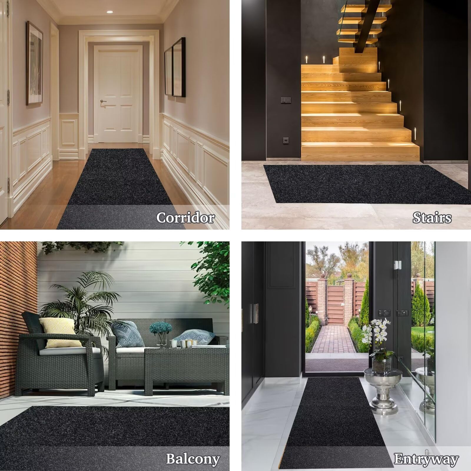 Aminana Custom Sizes Runner Rug 2ft x 6ft Indoor Outdoor Utility Carpet Runner,Area Rugs with Non-Slip Rubber Backing for Hallway Kitchen Entryway Balcony Garage Stair Laundry Room Bathroom