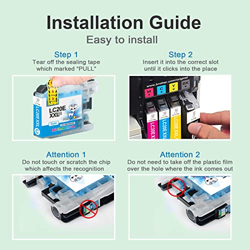 MS DEER Upgraded Compatible LC20E Ink Cartridges Replacement for Brother LC20EXXL LC 20E XXL Work for MFC-J985DW MFC-J985DWXL MFC-J5920DW MFC-J775DW MFC-J775DWXL Printers (4BK, 2C, 2M, 2Y) 10-Pack
