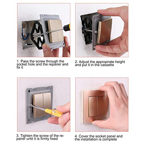 gernie 86Mm Switch Box Repair Tool Screws Repairer Restorer 40Pcs Insulation Fixing Artifact Set Box 86Mm Series Socket Box 40 Set Tool Tool Utensil Metric Inserts Kits (Insulation Type)