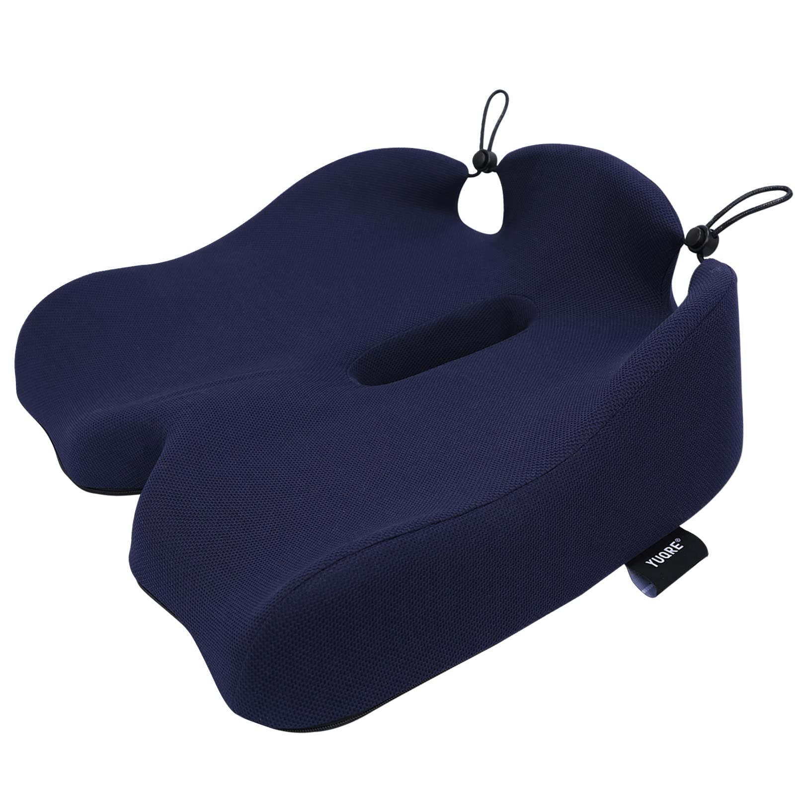 Yuqre Seat Cushion, Office Chair Car Seat Cushion, Breathable Memory Foam Non-Slip for Back, Coccyx, Sciatica, Tailbone Pain Relief