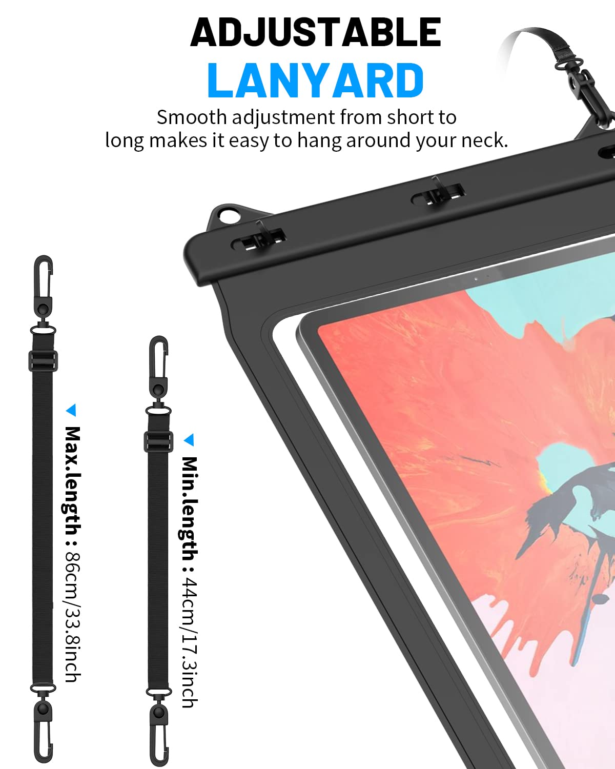 AICase Universal iPad Waterproof, Dry Bag Pouch for iPad Pro 12.9 5th/4th/3rd Gen iPad Pro 11/10.5/9.7, New iPad 9.7, iPad Pro 9.7, iPad Air 4/Air 3/Air 2, Galaxy Tab S7 Tablets up to 12.9 Inch