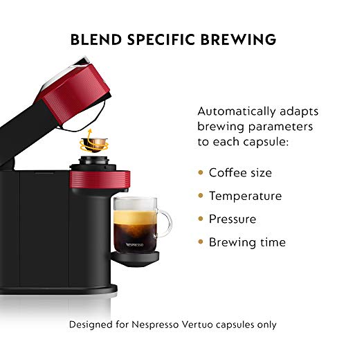 Nespresso Vertuo Next Coffee and Espresso Machine by Breville, 1.1 liters, Cherry