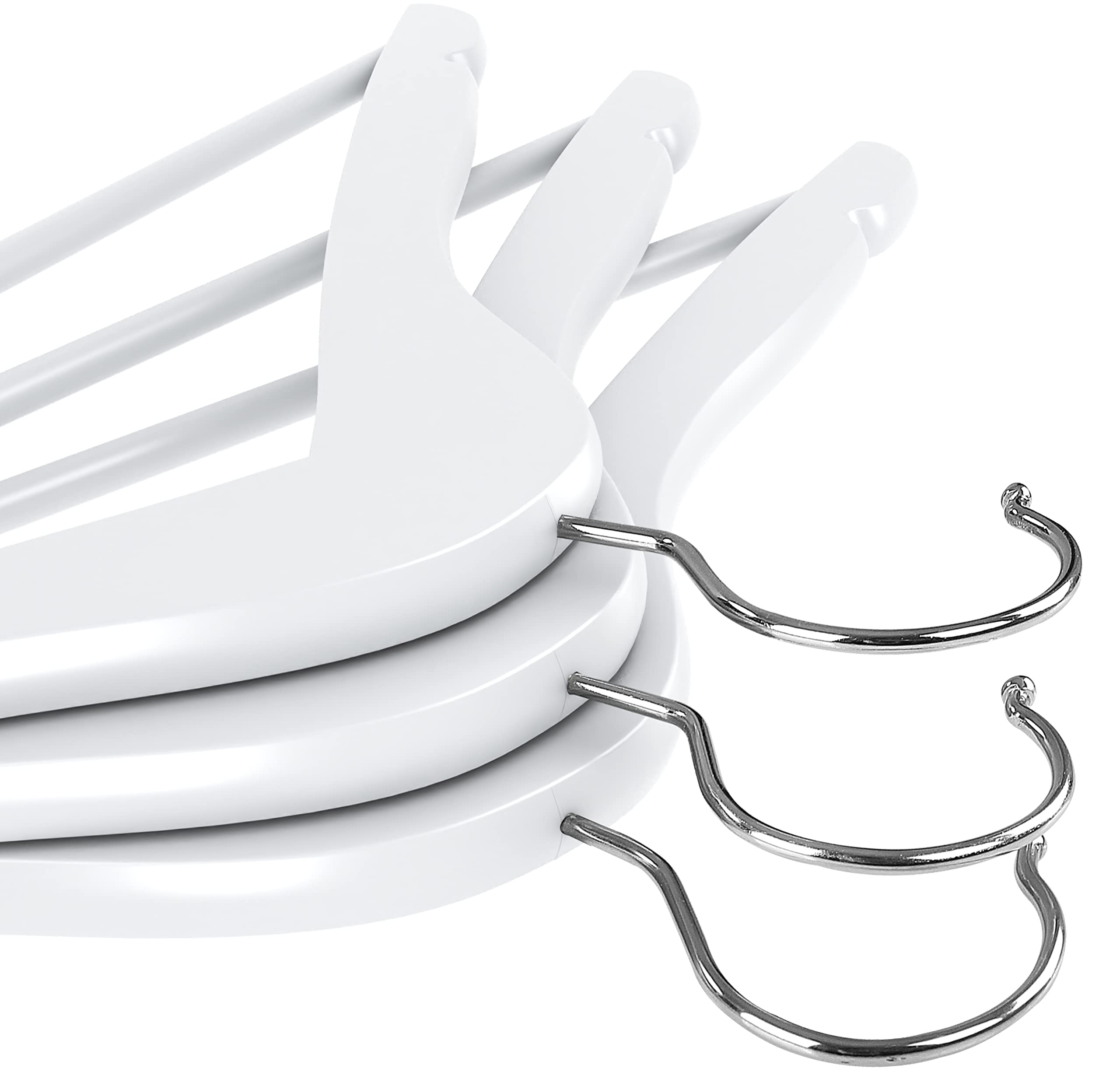 Utopia Home Premium Wooden Hangers 20 Pack - Durable & Slim Coat Hanger - Suit Hanger with 360-Degree Rotatable Hook - Wood Hangers with Shoulder Grooves (White Color)