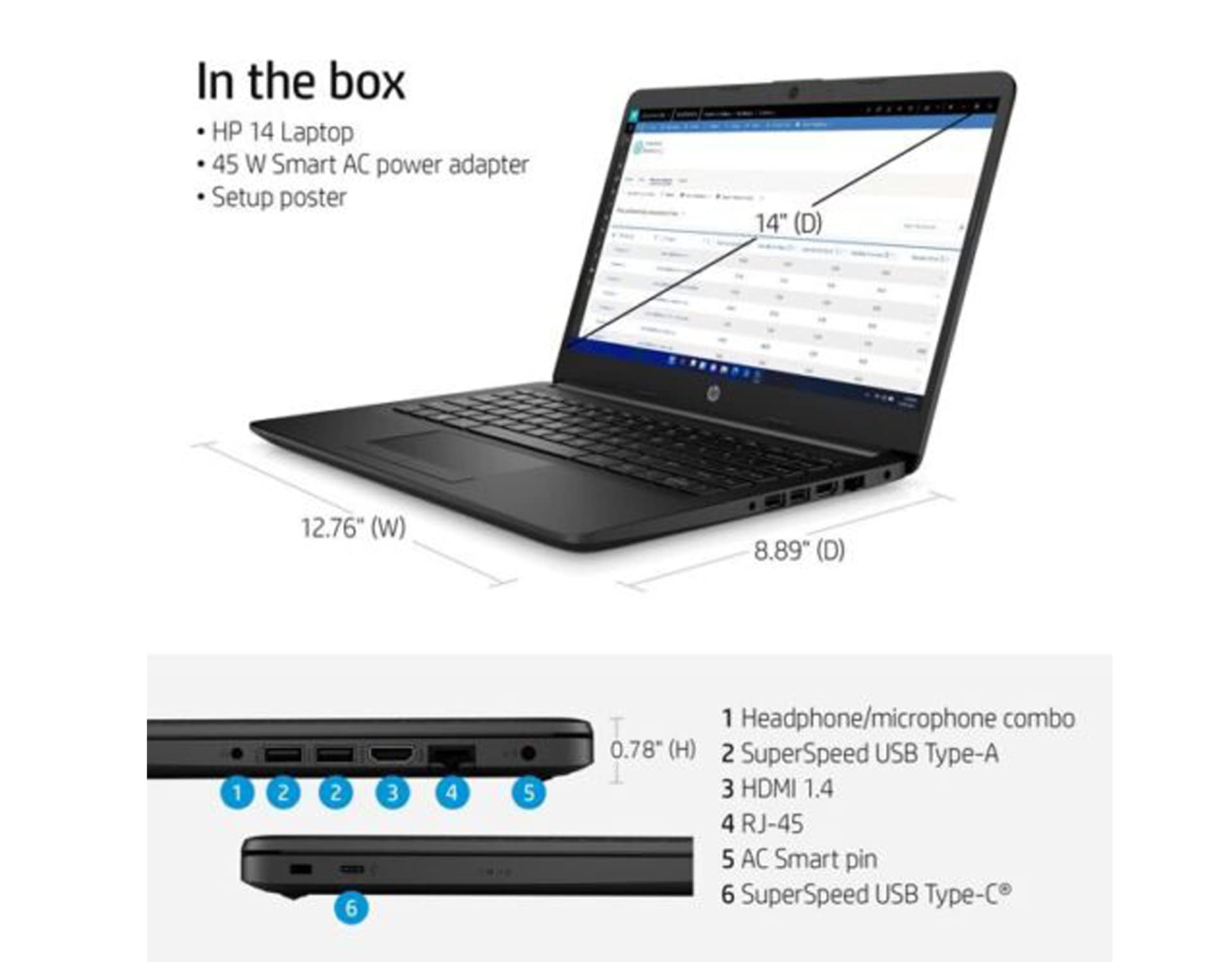 2022 Newest HP Premium 14-inch HD Laptop| Intel Celeron N4020 to 2.8GHz 8GB RAM 64GB SSD| Webcam Bluetooth HDMI USB-C Wi-Fi| Win 11 S with 1 Year MS 365| LIONEYE Bundle| Black