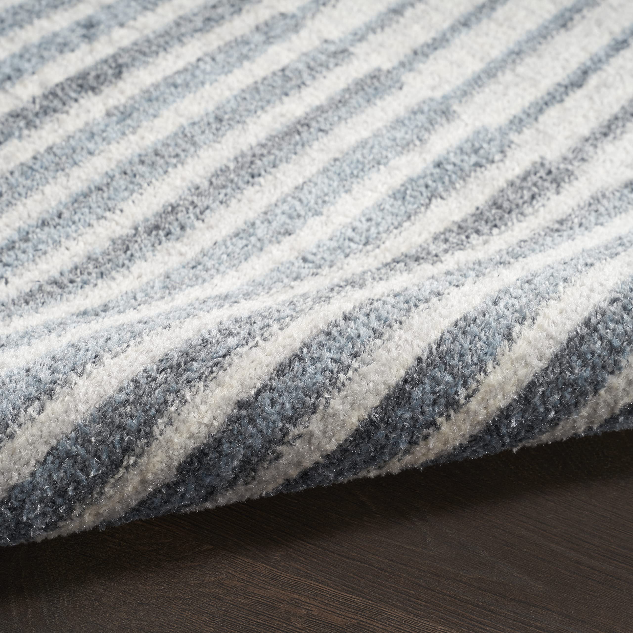 Nourison Astra Machine Washable Geometric Ivory Blue 7'10" x 10' Area -Rug, Easy -Cleaning, Non Shedding, Bed Room, Living Room, Dining Room, Kitchen (8x10)