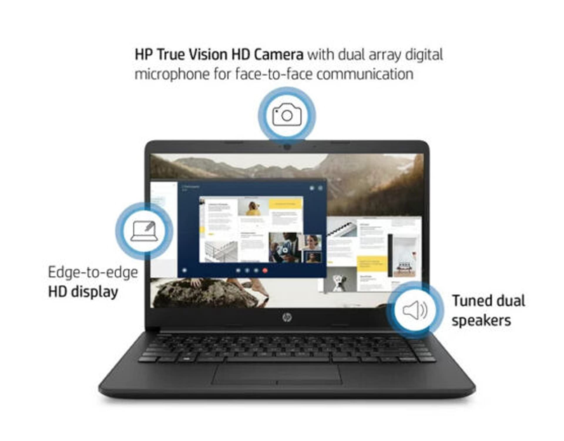 2022 Newest HP Premium 14-inch HD Laptop| Intel Celeron N4020 to 2.8GHz 8GB RAM 64GB SSD| Webcam Bluetooth HDMI USB-C Wi-Fi| Win 11 S with 1 Year MS 365| LIONEYE Bundle| Black