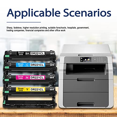 DR221CL Drum: DRA Compatible DR-221 DR221 Drum Unit Replacement for Brother MFC-9130CW 9140CDN 9330CDW 9340CDW DCP-9015CDW 9020CDN Printer Black, Cyan, Magenta, Yellow, 4-Pack