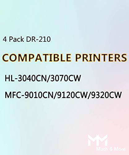 MM MUCH & MORE Compatible Drum Unit Replacement for Brother DR210CL DR-210 DR210 DR-210CL TN210 to Use with HL-3040CN HL-3070CW HL-3075CW MFC-9010CN MFC-9120CN MFC-9320CW (Bk, C, M, Y) 4 Pack