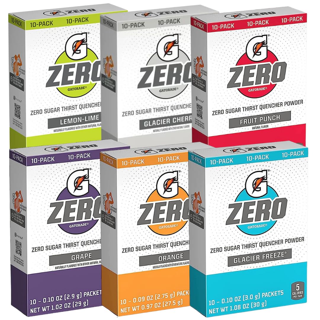 Gatorade G Zero Powder - Individual Packets Variety Pack, Assorted Flavors - (40 Packets)…