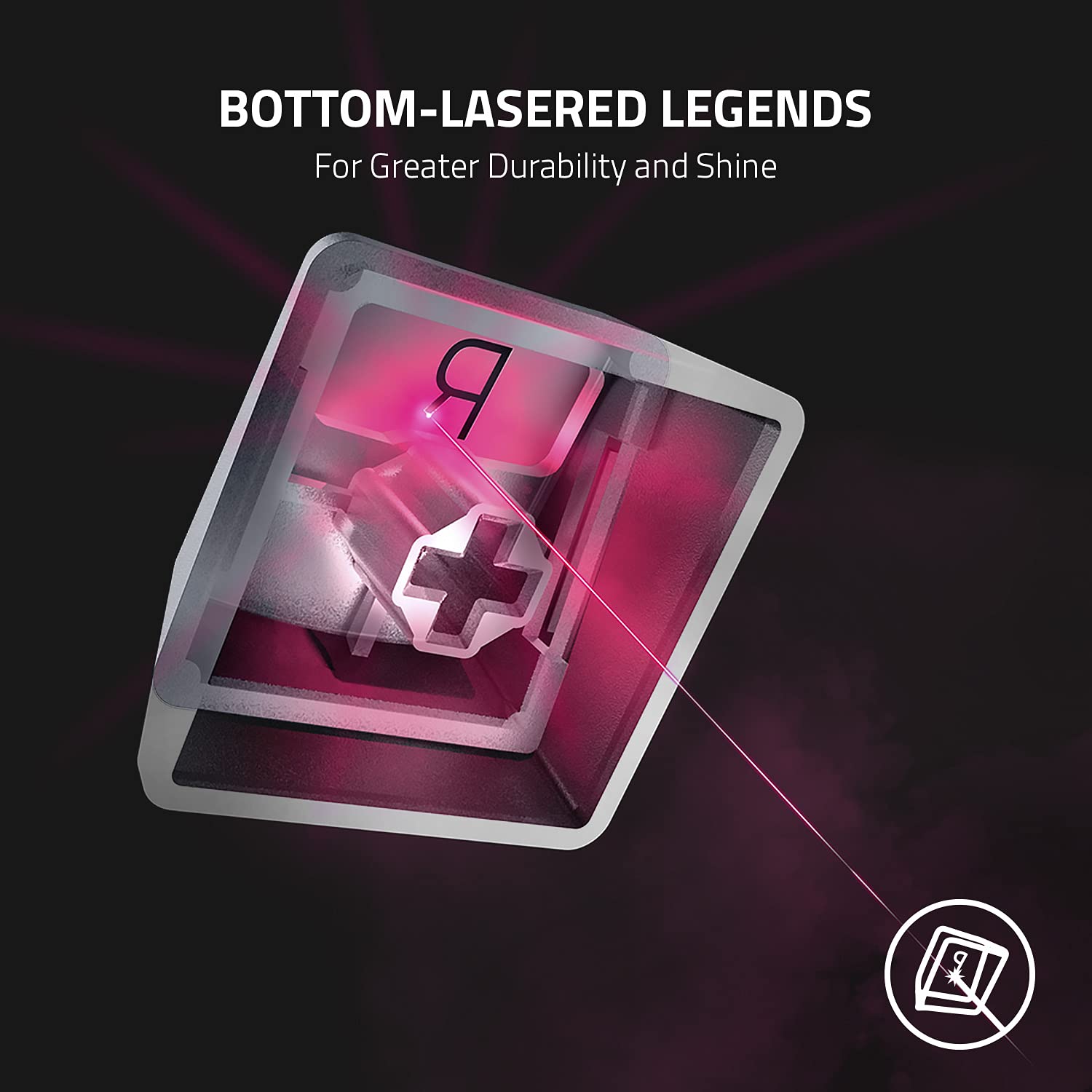Razer Phantom Keycap Upgrade Set: Unique Stealth Design - Translucent Sides - Bottom-Lasered Legends - Keycap Removal Tools & Stablizers - Universal Compatiability - White