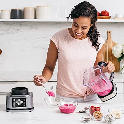 Ninja CO351B Kitchen Nutri SS351 Foodi Power Pitcher System, Smoothie Bowl Maker, 4in1 Blender + Food Processor, Single Serve Blender 1400WP smartTORQUE 6 Auto-iQ Presets (Renewed)