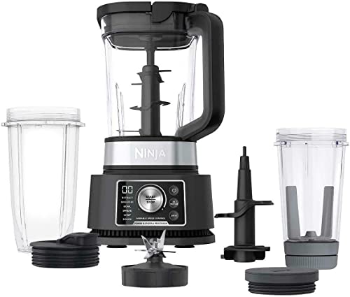 Ninja CO351B Kitchen Nutri SS351 Foodi Power Pitcher System, Smoothie Bowl Maker, 4in1 Blender + Food Processor, Single Serve Blender 1400WP smartTORQUE 6 Auto-iQ Presets (Renewed)