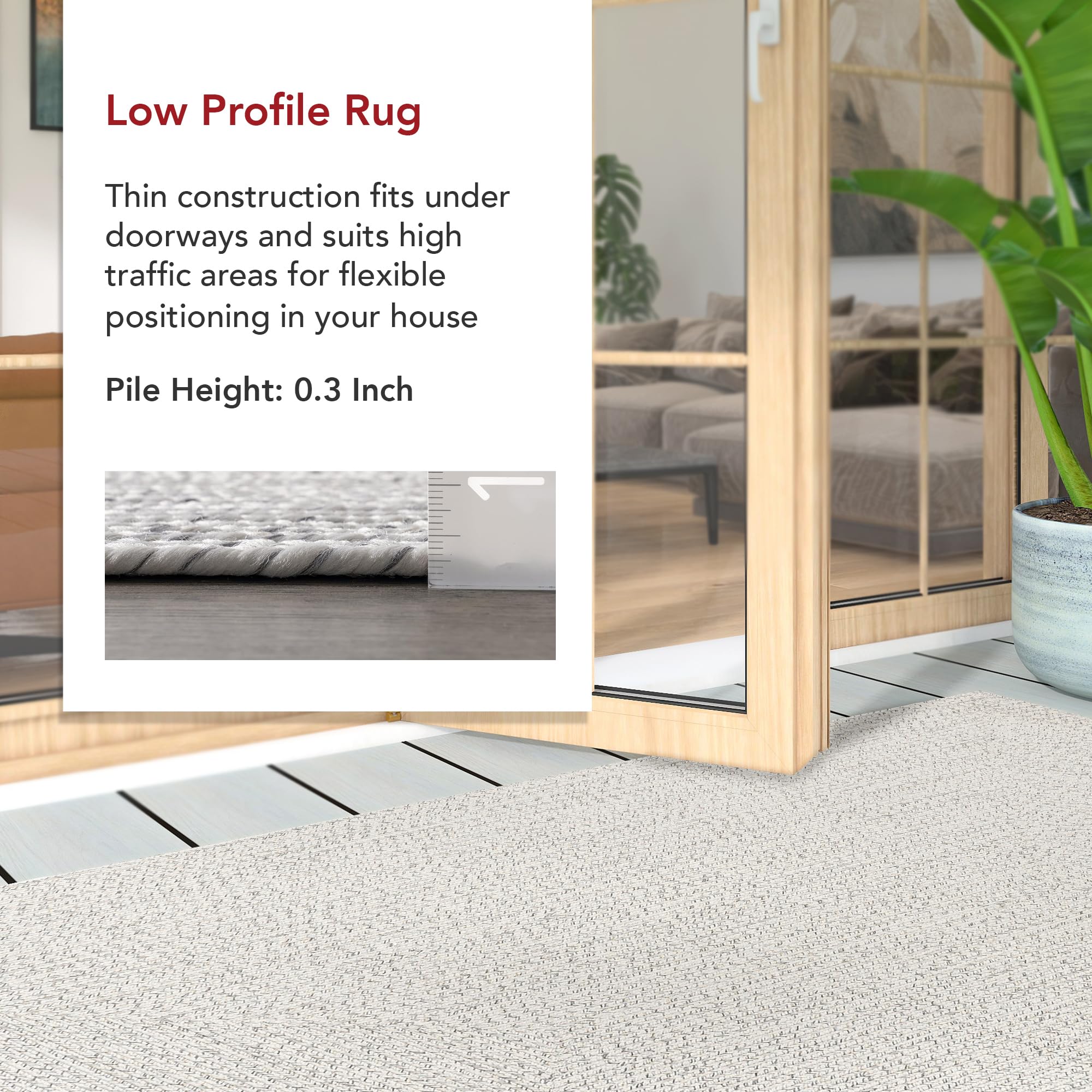 nuLOOM 12' x 15' Solid Hand Braided Indoor/Outdoor Area Rug, Pet-Friendly, High Traffic, Weather Resistant, for Patio, Balcony, Bedroom, Living, Dining Room, Wynn Ivory